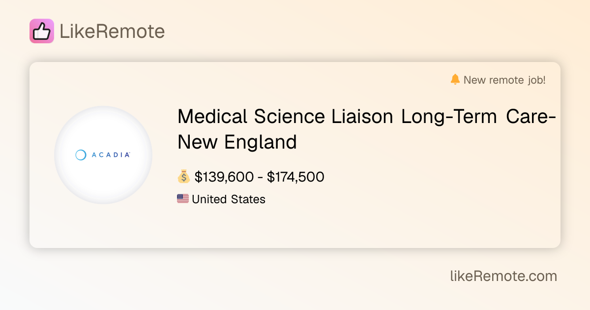 Remote Medical Science Liaison Long-Term Care- New England at Acadia ...