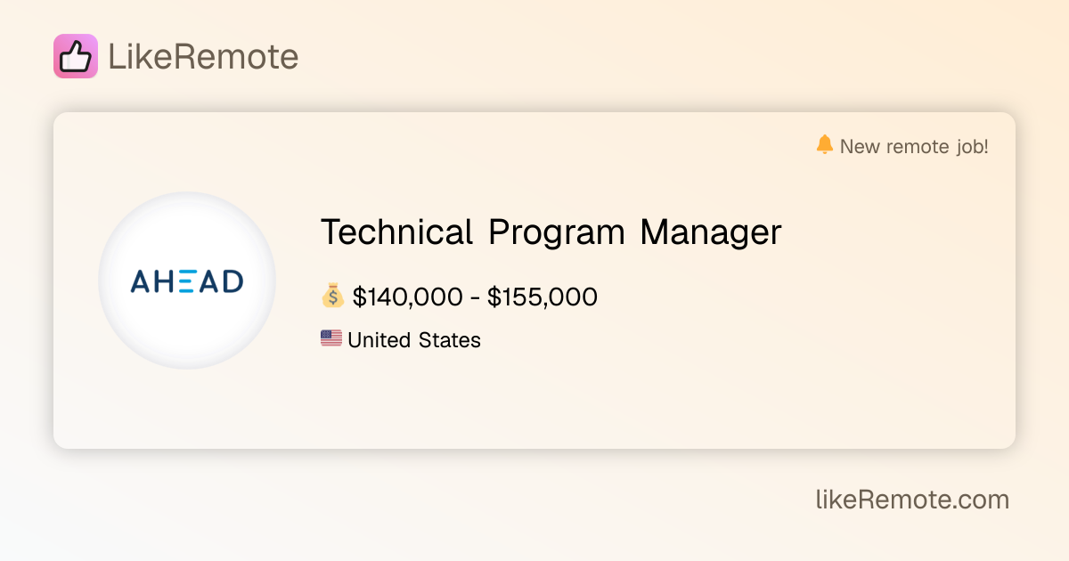 Remote Technical Program Manager at AHEAD