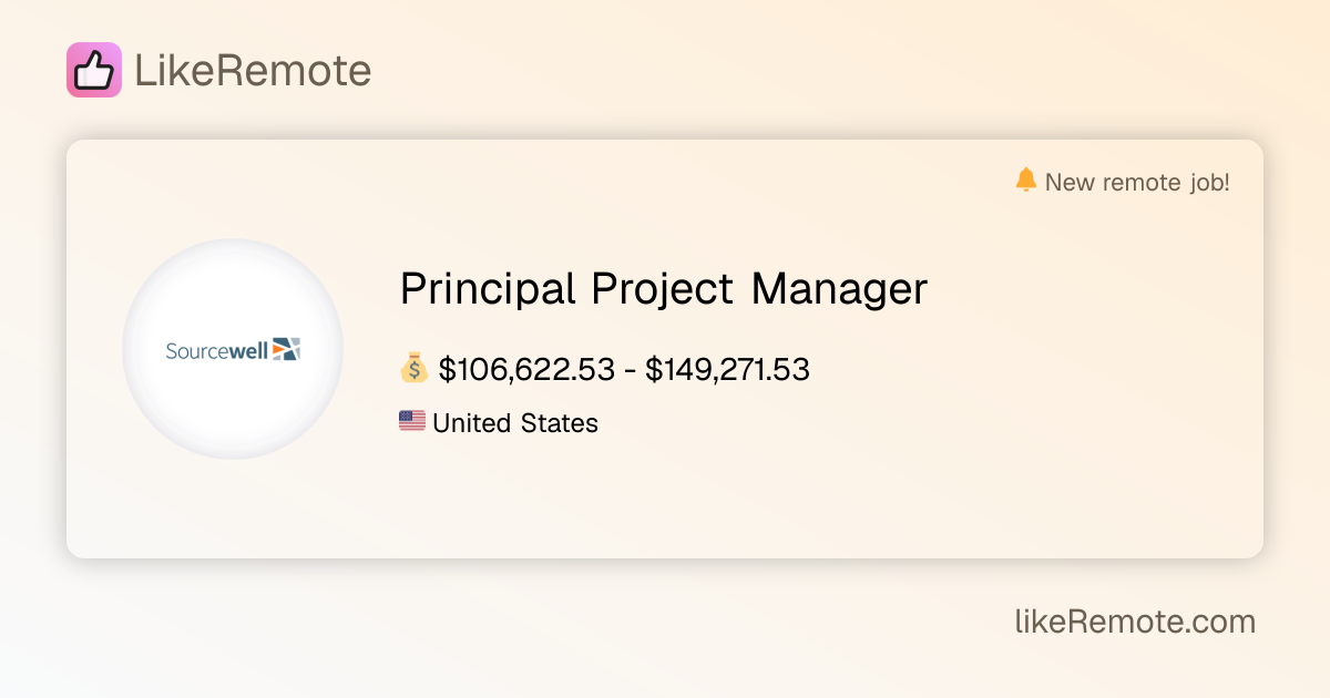 Remote Principal Project Manager at C Sourcewell