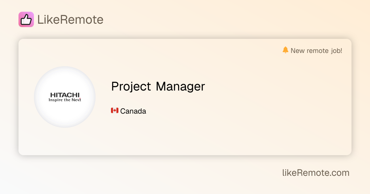 Remote Project Manager at Hitachi Rail GTS Canada Inc.