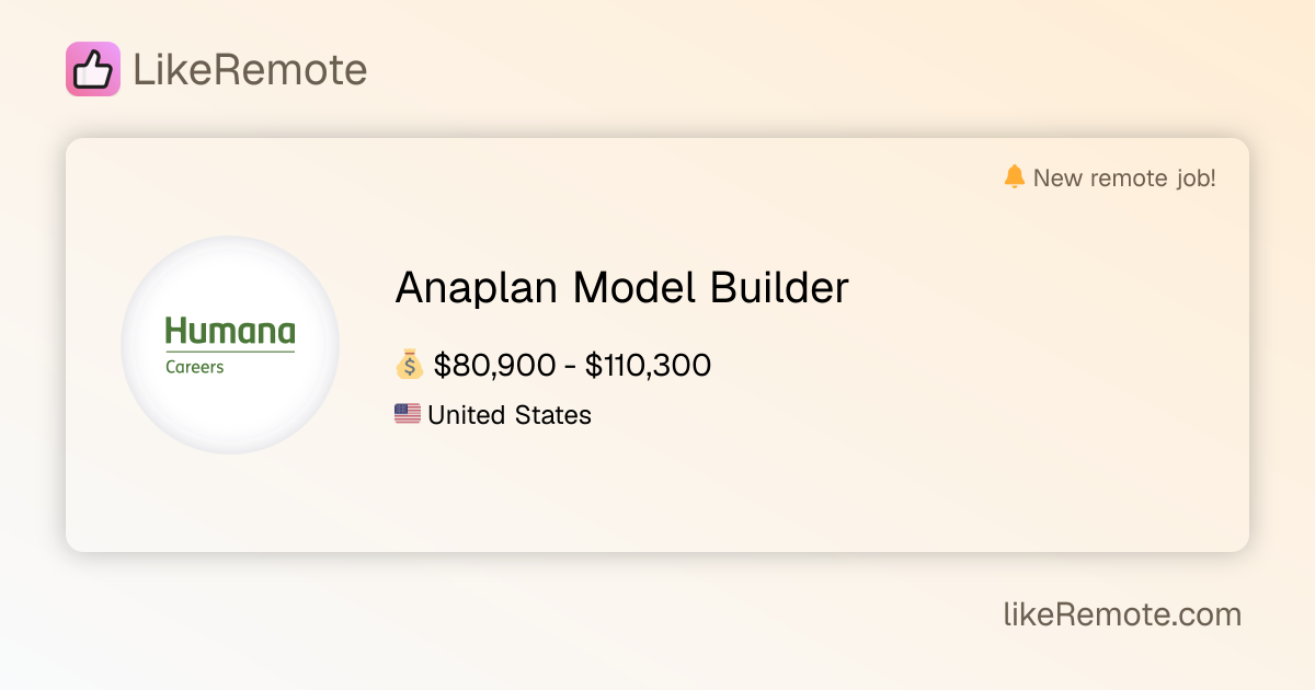 Remote Anaplan Model Builder at Humana Inc.
