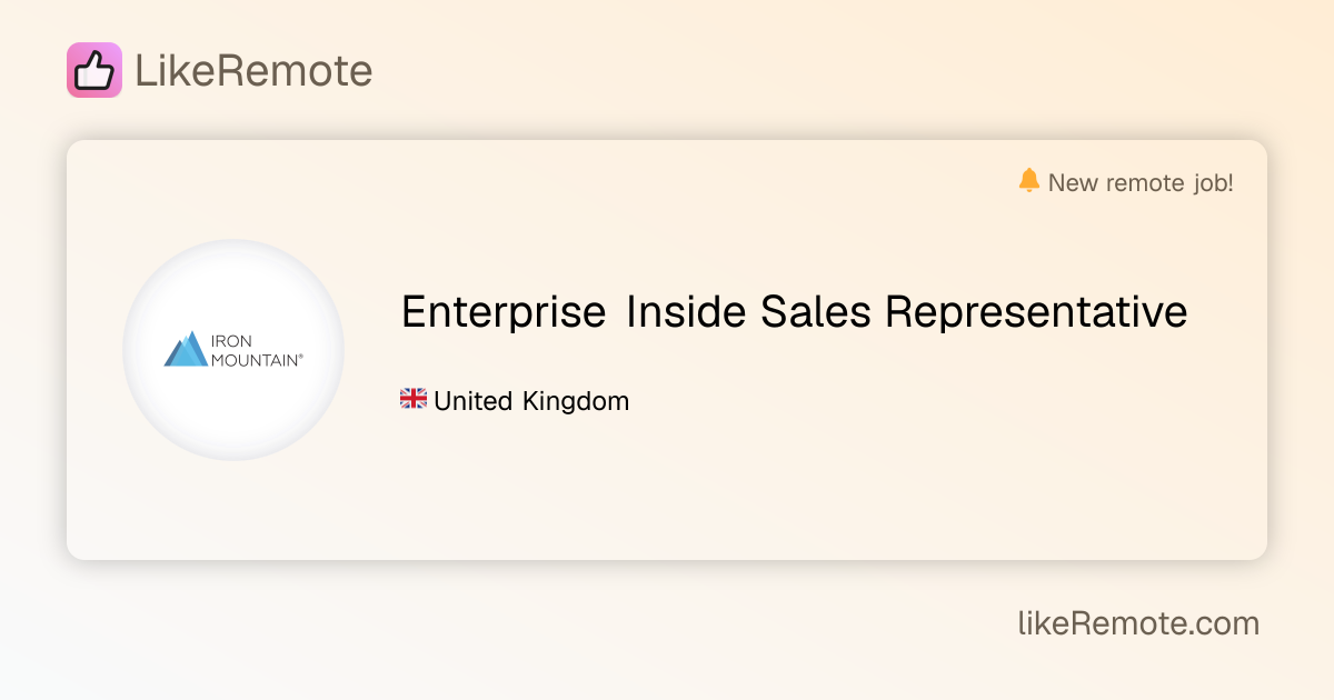 Remote Enterprise Inside Sales Representative at Iron Mountain Data ...