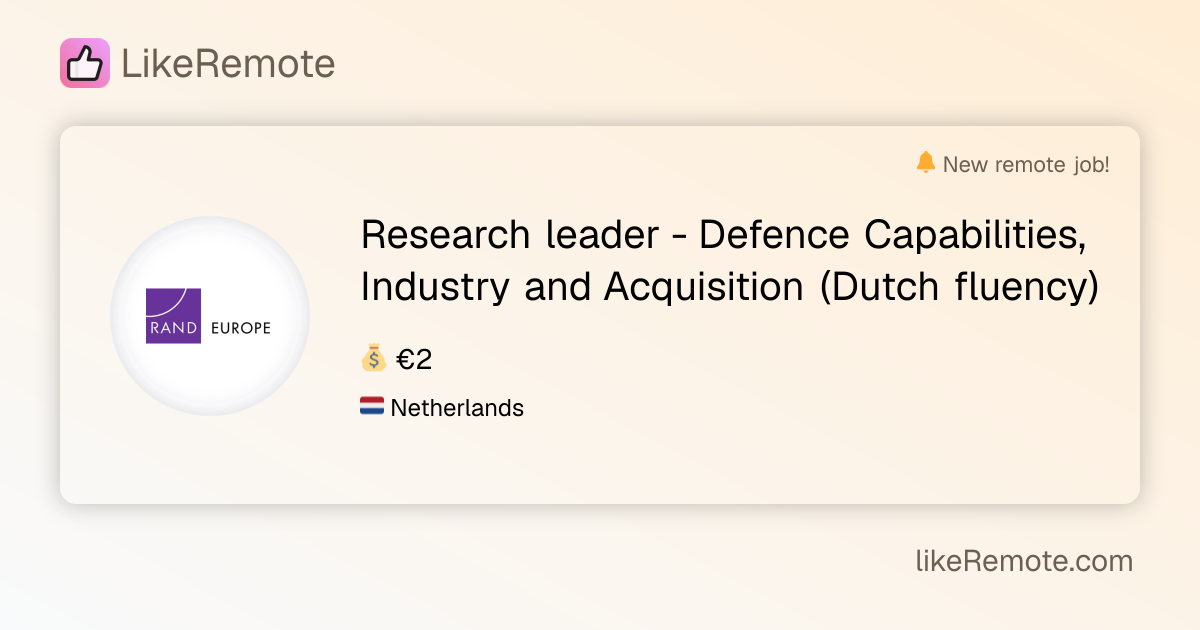 Remote Research leader - Defence Capabilities, Industry and Acquisition ...