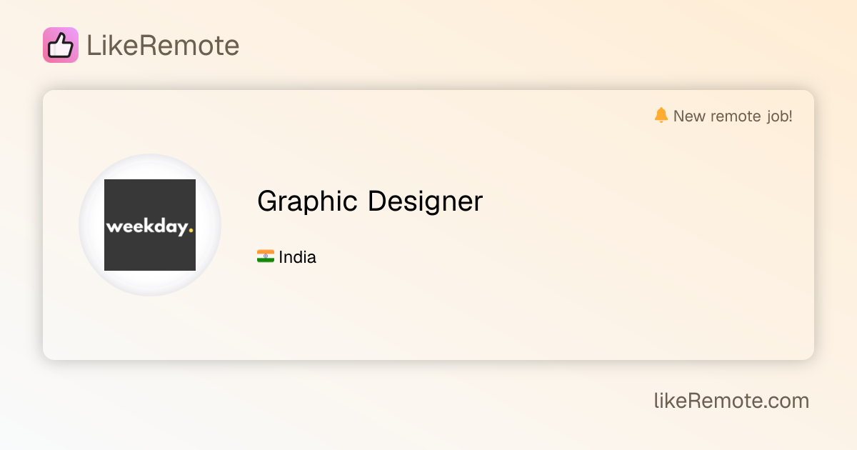 Remote Graphic Designer at Weekday